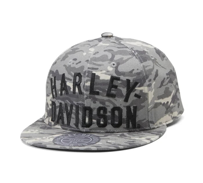 NEW GENUINE HARLEY DAVIDSON 97601-23VM MEN'S WOVEN RACER FRONT GREY CAP ...