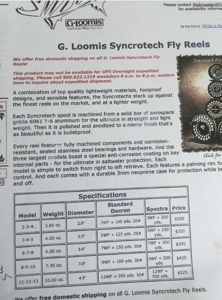 G Loomis Syncrotech 11-12-13 Fly Reel Abel Designed | eBay