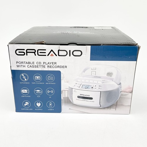 Greadio Portable CD Player With Cassette Recorder Boombox with ...