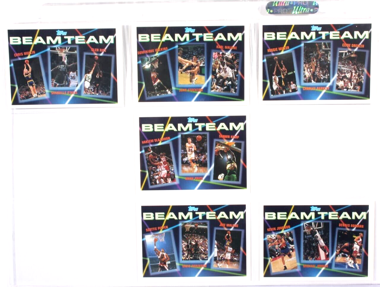VINT 1992-93 TOPPS BASKETBALL BEAM TEAM SET OF 6/7 CARDS JORDAN AND ...