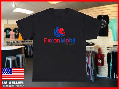 Exxon Mobil Logo Energy Lives Here Funny T shirt S-5XL | eBay