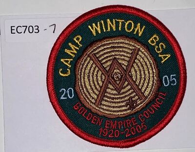 Boy Scout Camp Patch Camp Winton 2005 Golden Empire Council 1920-2005 ...