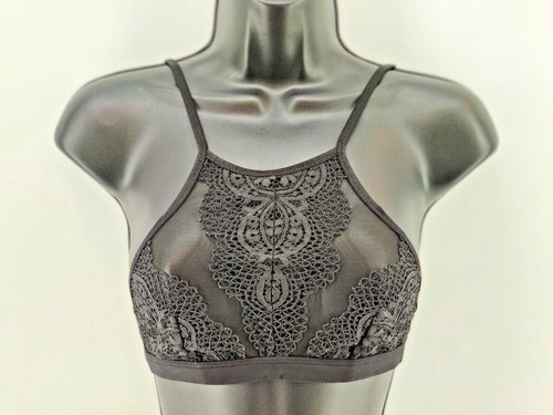 Body By Victoria VS Black Lace Sheer Lounge Bra Size X-Small | eBay