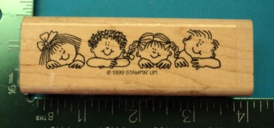Stampin Up ROW OF SILLY CHILDREN Rubber Stamp | eBay