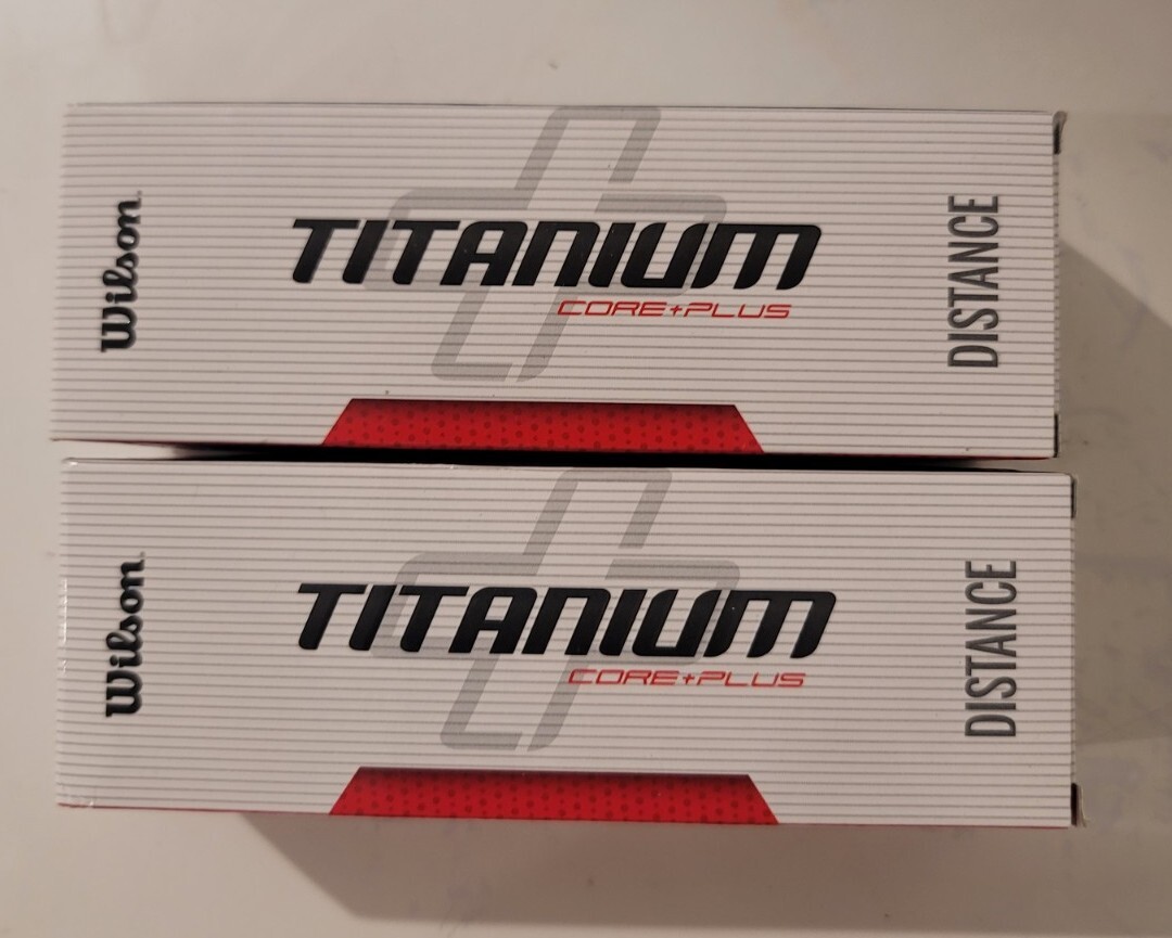 2 Packs Of Wilson Titanium Core Plus Distance Golf Balls Box Of 3 NEW ...
