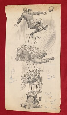 Antique 1930s NFL Football Original Art Brooklyn Dodgers Eagles ...