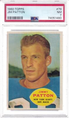 1960 Topps #79 Jim Patton New York Giants PSA 7 NM #27496 | eBay