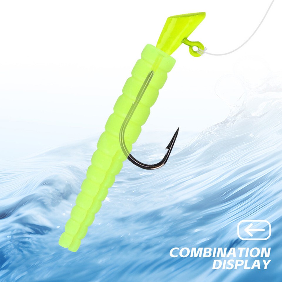 Silicone Trout Soft Fishing Lures Kit with Split Tail Grub Worms Jig ...
