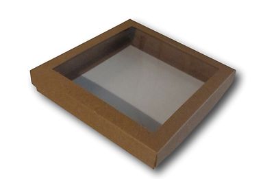 30 KRAFT 6" x 6" WINDOW BOX, GREETING CARDS, GIFTS, LINGERIE, JEWELLERY ...