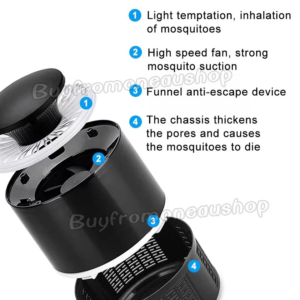 USB Electric Mosquito Insect Killer Lamp LED Light Fly Bug Zapper Trap ...