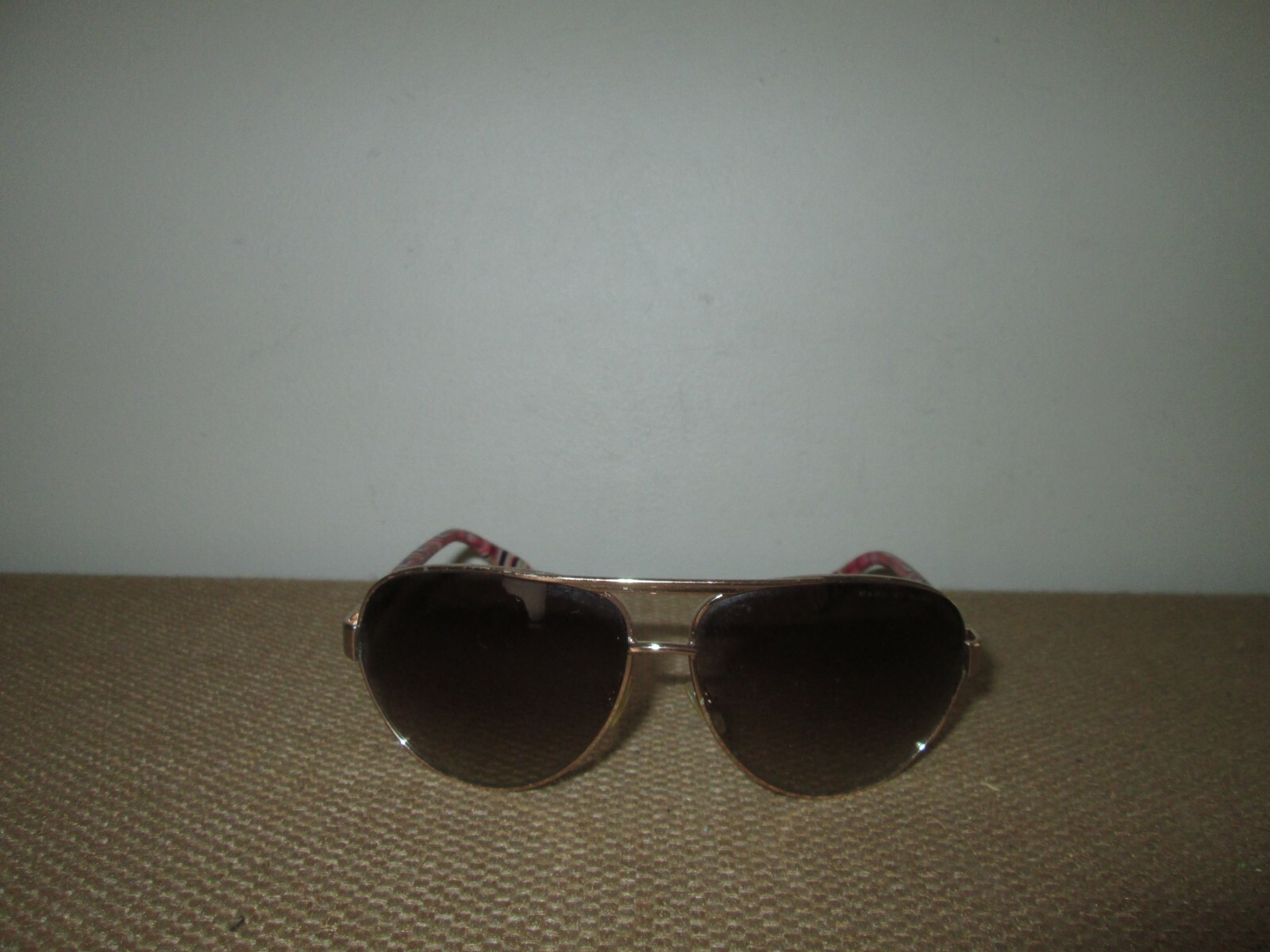 MARC by MARC JACOBS Wire Rim Aviator Sunglasses Multicolor Striped ...