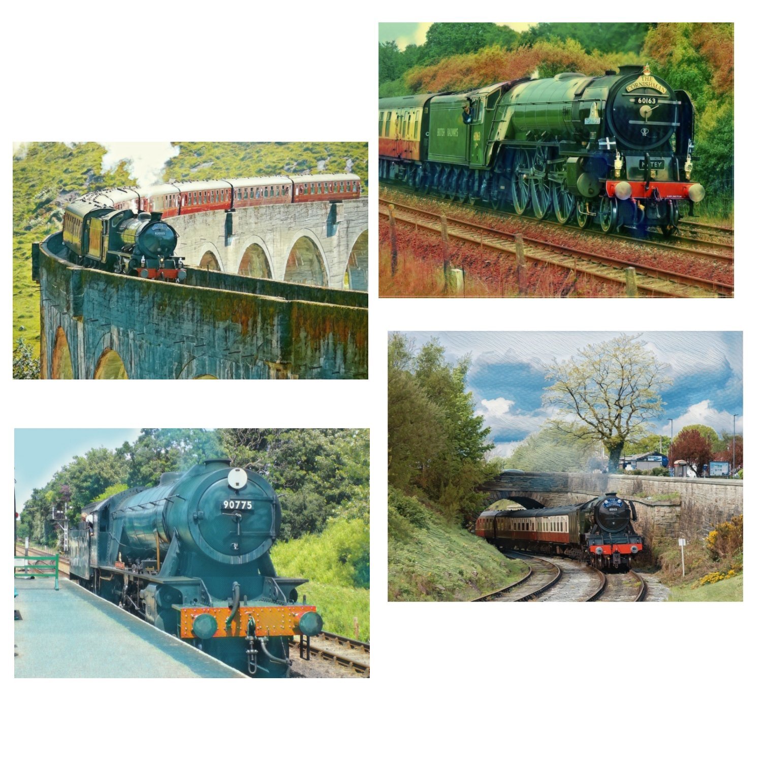 Pack 4 Steam Train Cards A6 A5 All Occasions Trains Birthday Invite ...