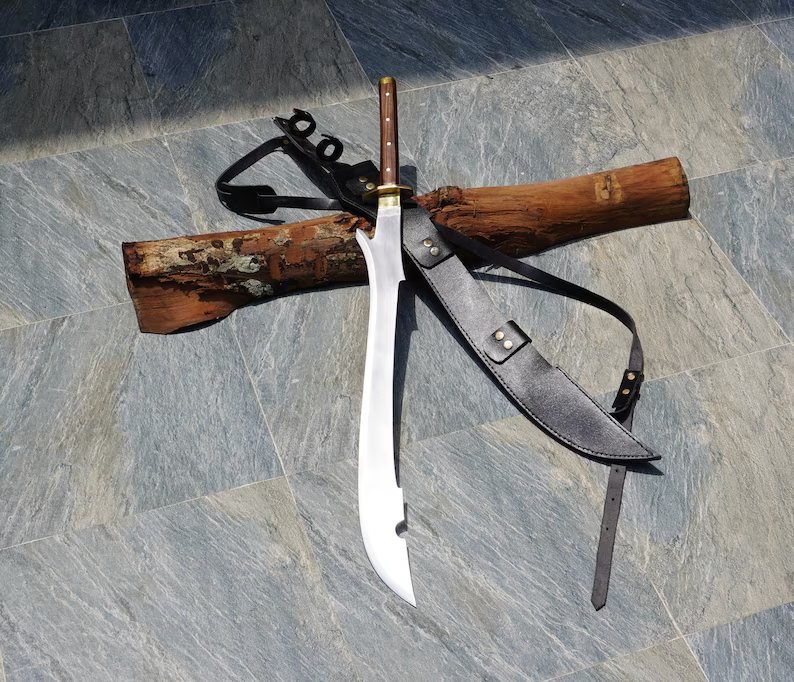 36.4 Inches Hand-Forged Historical Scimitar Sword with Leather Sheath ...
