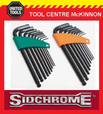 SIDCHROME 18pce LONG ARM BALL POINT HEX / ALLEN KEY SET – METRIC & A/F | eBay Australia