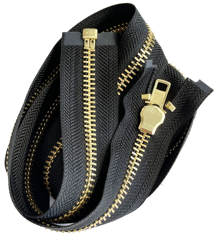 YKK #8 4" - 36" Brass Metal Separating Heavy Duty Jacket Zippers Color ...