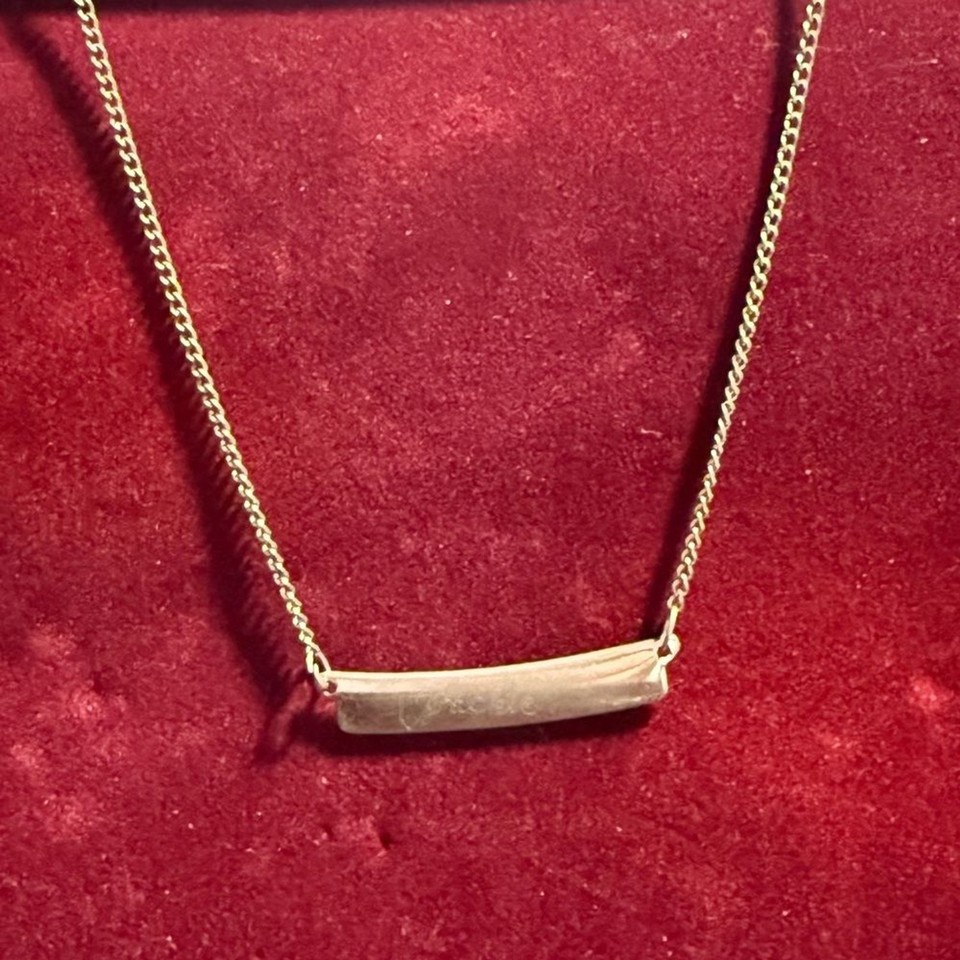 Silver Bar Necklace engraved Jackie | eBay