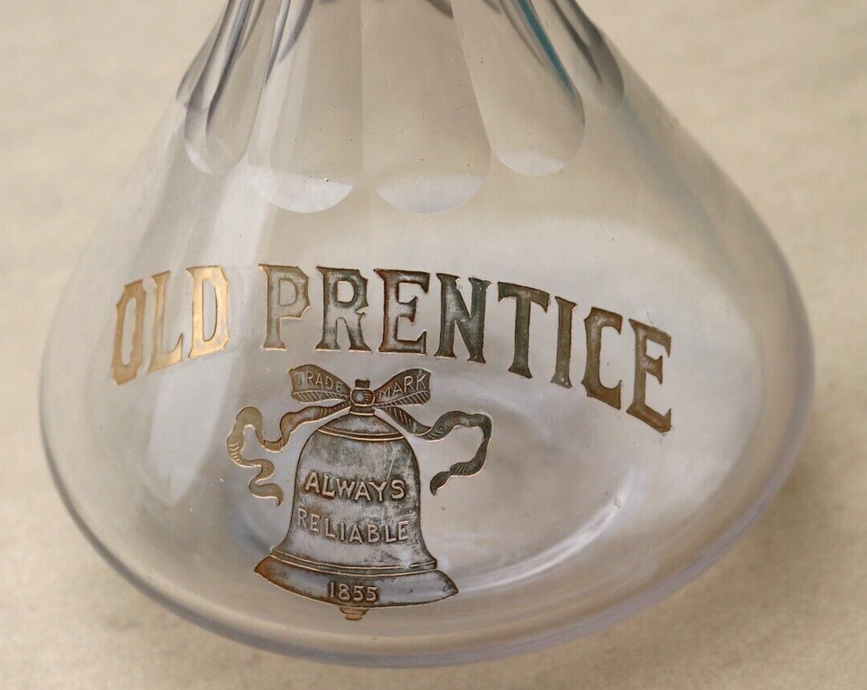 ANTIQUE OLD PRENTICE BELL LOGO WHISKEY DECANTER BAR BOTTLE PRE ...