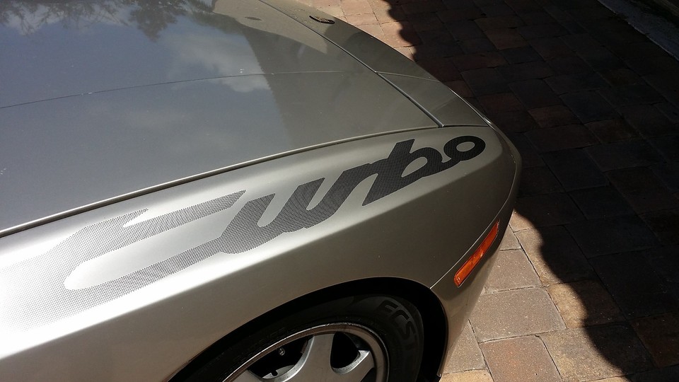 PORSCHE 944 TURBO M501 OPTION CODE " TURBO " DECAL FOR FENDER SILVER ...
