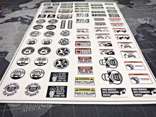 1/10 Jeep Scale RC stickers decals - Axial Traxxas Redcat Crawler Trx-4 ...