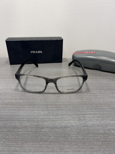 PRADA VPR 06U Eyeglasses VYR-1O1 Grey Tortoise & Black Frames 54/19/145 ...