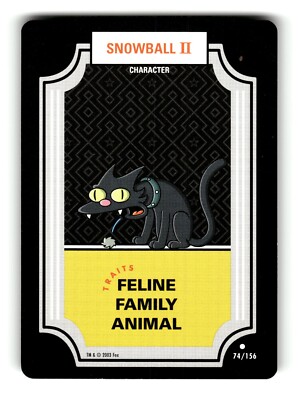 2003 Fox The Simpsons Trading Card Character Snowball II the cat #74 C ...