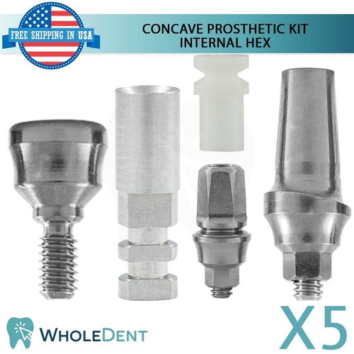 X5 Dental Concave Abutment Transfer Analog Healing cap Prosthetic Kit ...