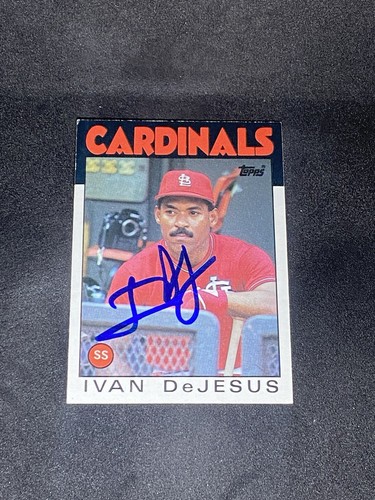 Ivan DeJesus 1986 Topps #178 St. Louis Cardinals Auto Autographed ...