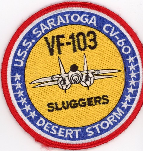 PATCH USN F-14 TOMCAT VF-103 SLUGGERS USS SARATOGA DESERT STORM CV-60 ...