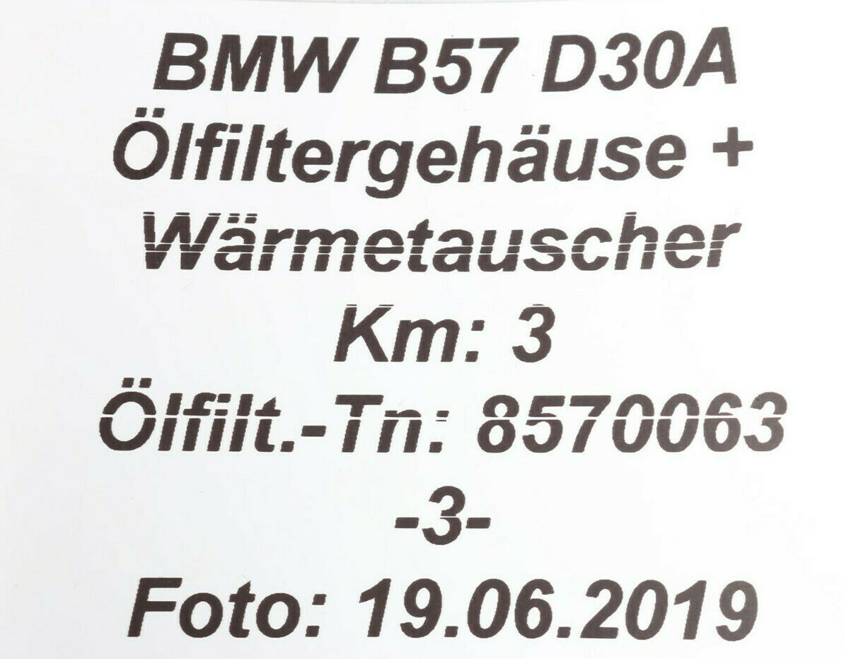 8583895 Bmw F20 Lci M140i X3 G01 M40dx Oil Filter Housing Heat ...