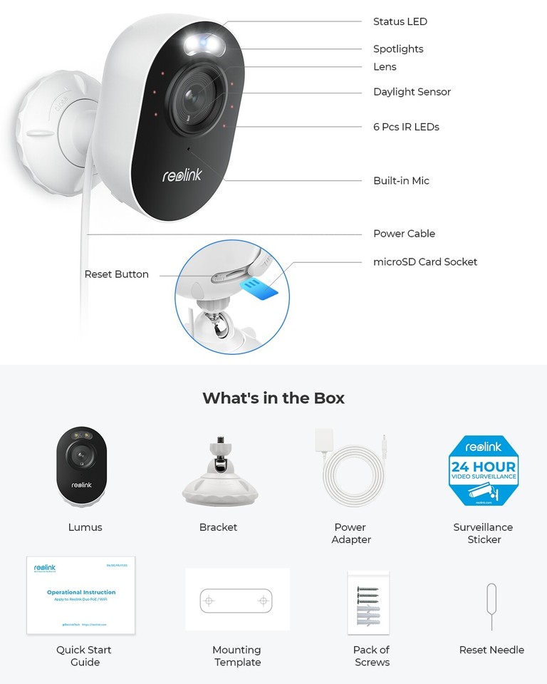 Reolink Lumus Spotlight 4MP WiFi Security Camera Outdoor AI Detection ...