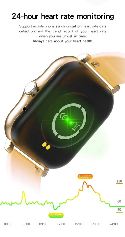 Smartwatch, iOS & Android,Waterproof, Multifunctional Silicone ...