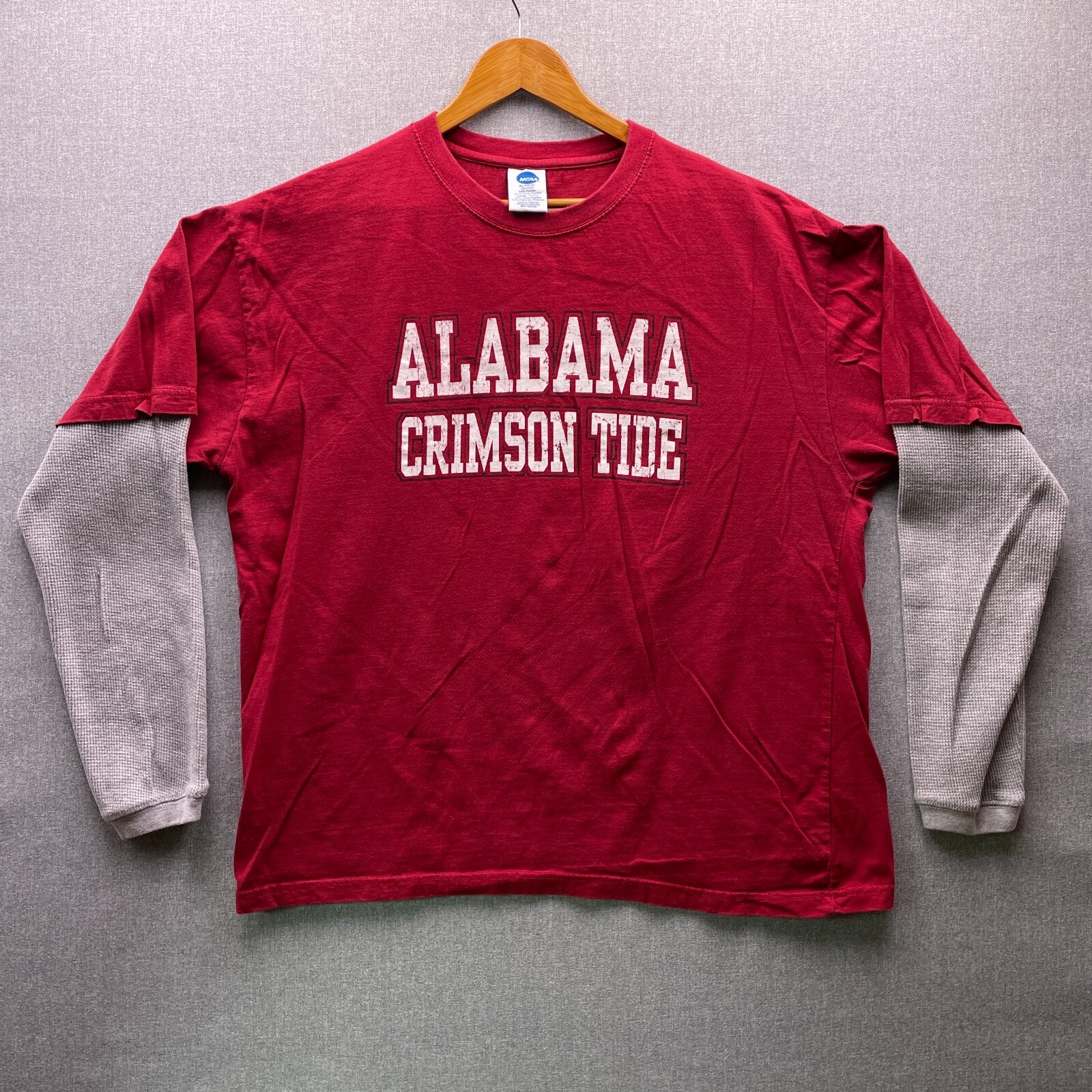 Alabama Crimson Tide Spell Out Mens XL Thermal Maroon Long Sleeve LS T ...