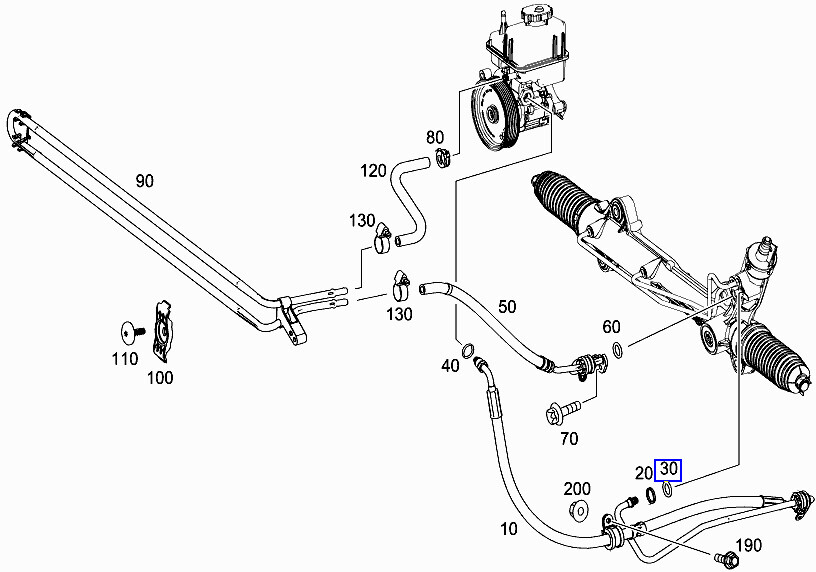 Mercedes Power Steering Pipe Line Seal O-Ring Gasket A0159972245 New ...