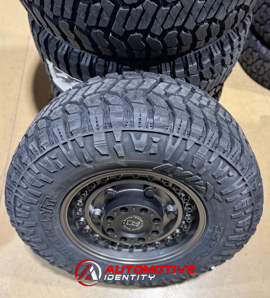4 18" Black Rhino Armory Wheels Rims 35" AT RT Tires 8x6.5 Hummer EV H2 ...