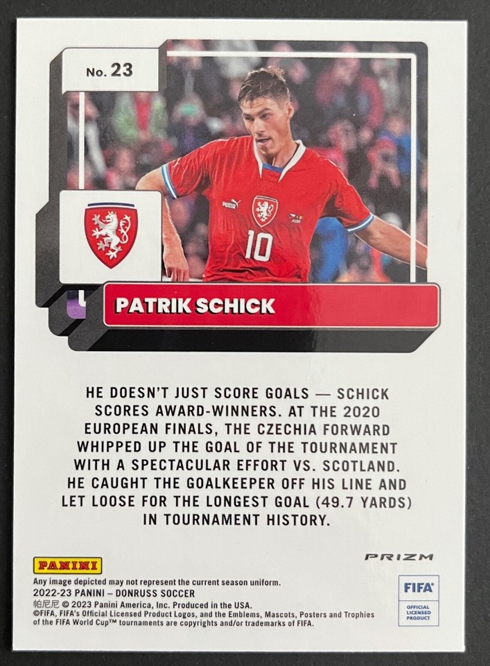 Patrik Schick 2022-23 Donruss FIFA OPTIC SILVER HOLO PRIZM Card #23 ...