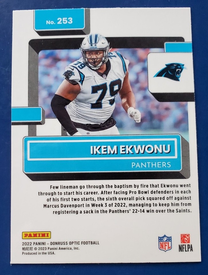 2022 Donruss Optic Rated Rookie Ikem Ekwonu Carolina Panthers #253 RC ...