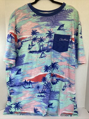 Chubbies Shirt Mens X Large Palm Trees Boats Hawaii Pocket Resort Wear ...