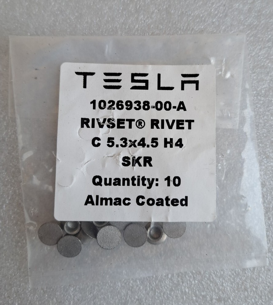 Tesla Shear Head Rivet 5.3×4.5 H4 SKR Ak/Steel Zinc Pin 10 ,' OEM ...