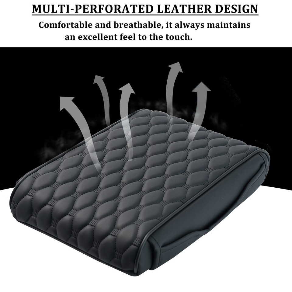 Leather Car Armrest Cover Center Console Box Arm Rest Pad Protector ...