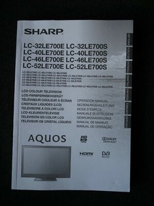 Sharp Owner Manual Guide Book for AQUOS LCD Colour TV LC-32/40/46 ...
