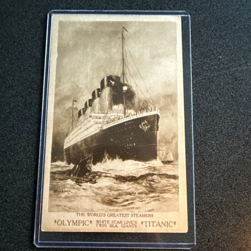 Rare 1911 Unused White Star Lines “Olympic” & “Titanic” Postcard pre ...