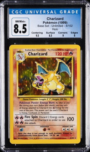 1999 POKEMON BASE SET UNLIMITED CHARIZARD CGC 8.5 | eBay