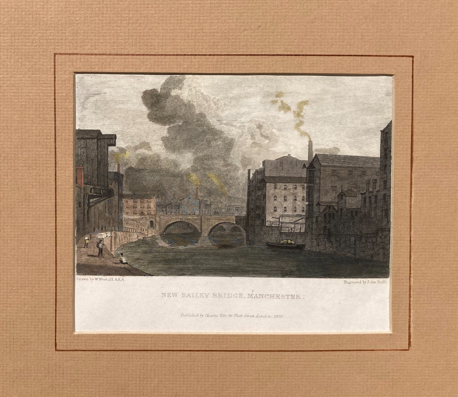 Individually produced antique lithograph: New Bailey Bridge Manchester ...