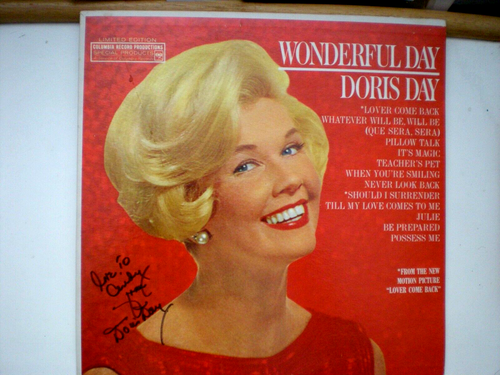 DORIS DAY SIGNED ALBUM LEGENDARY SINGER "WONDERFUL DORIS DAY" CERT TODD ...