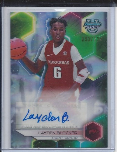 LAYDEN BLOCKER 2023 BOWMANS BEST UNIVERSITY ARKANSAS REFRACTOR AUTO #D ...