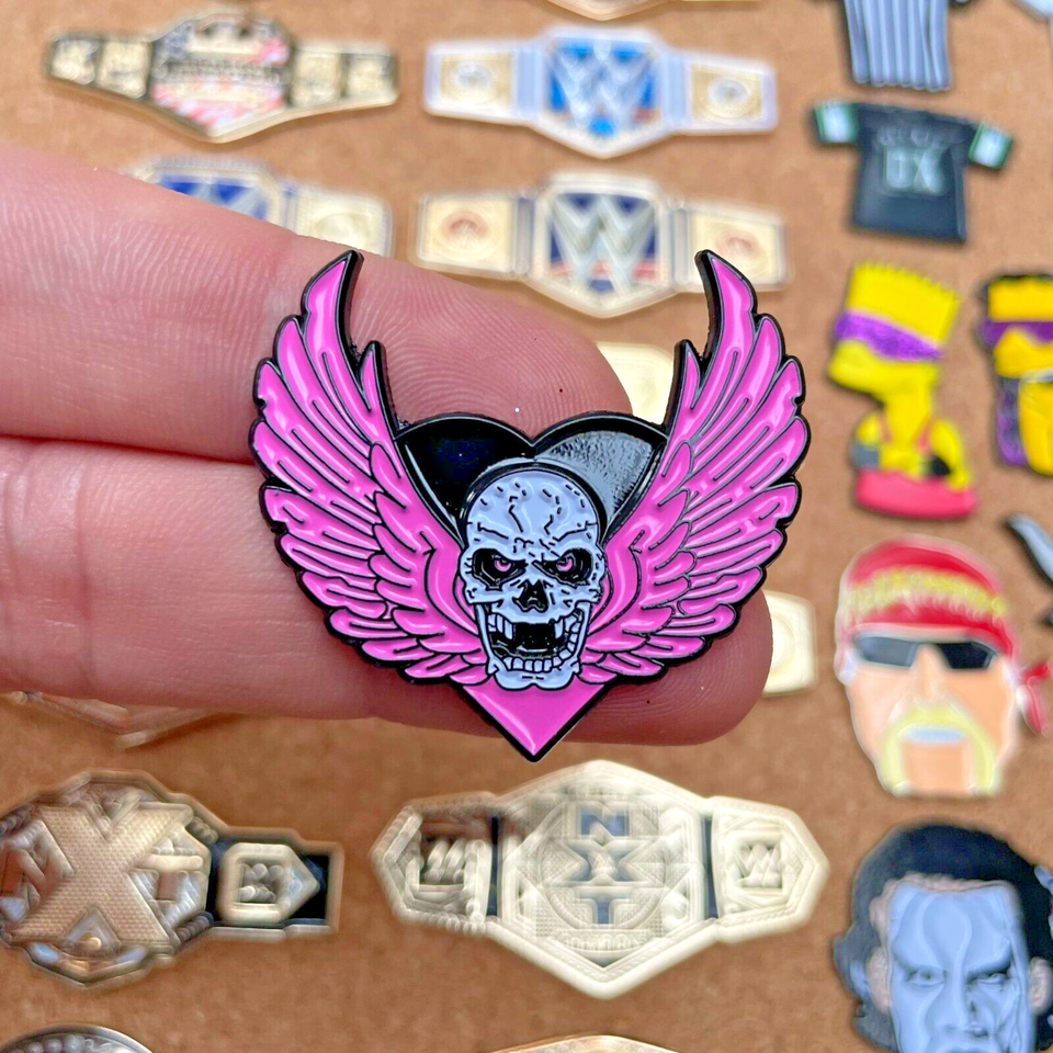Bret Hart Winged Skull Pin Badge, Attitude Era, WWE, WWF, AEW, Hasbro ...