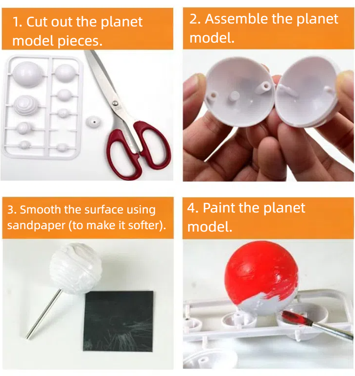 Teachers STEM DIY Solar System Planet Model Kit Kids Educational Toys ...