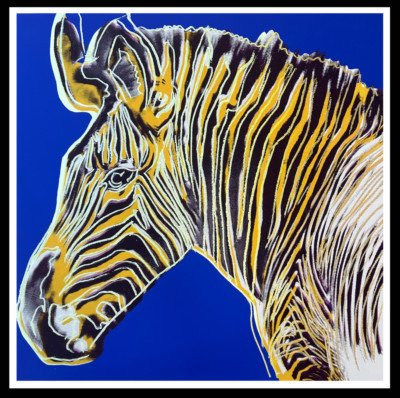 ANDY WARHOL- "Zebra" Trial Screenprint-Diamond Dust- Rare Royal Blue ...
