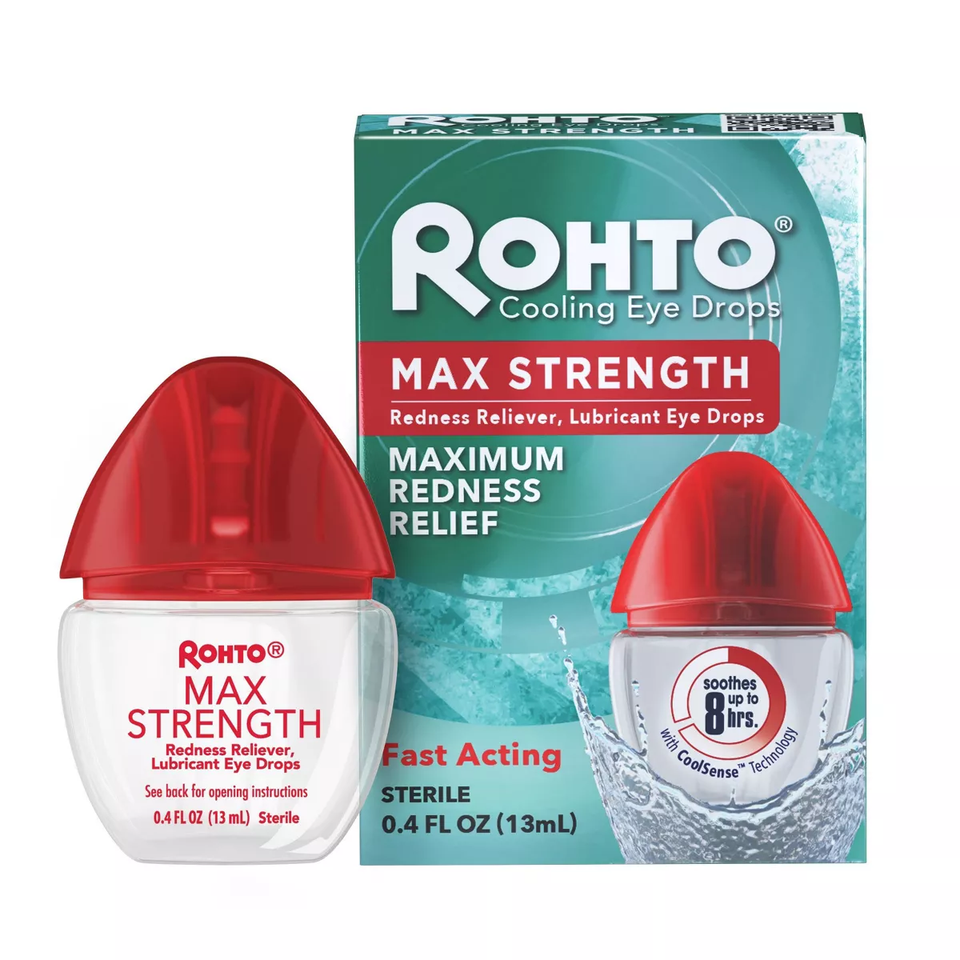 Rohto Max Strength Redness Relieve Lubricant Eye Drops 0.4oz/13ml 8 ...