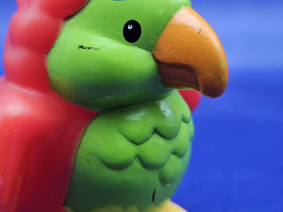 Vtg 2001 Little People Red PARROT MACAW 2" Figure Noah's Ark Zoo Jungle ...